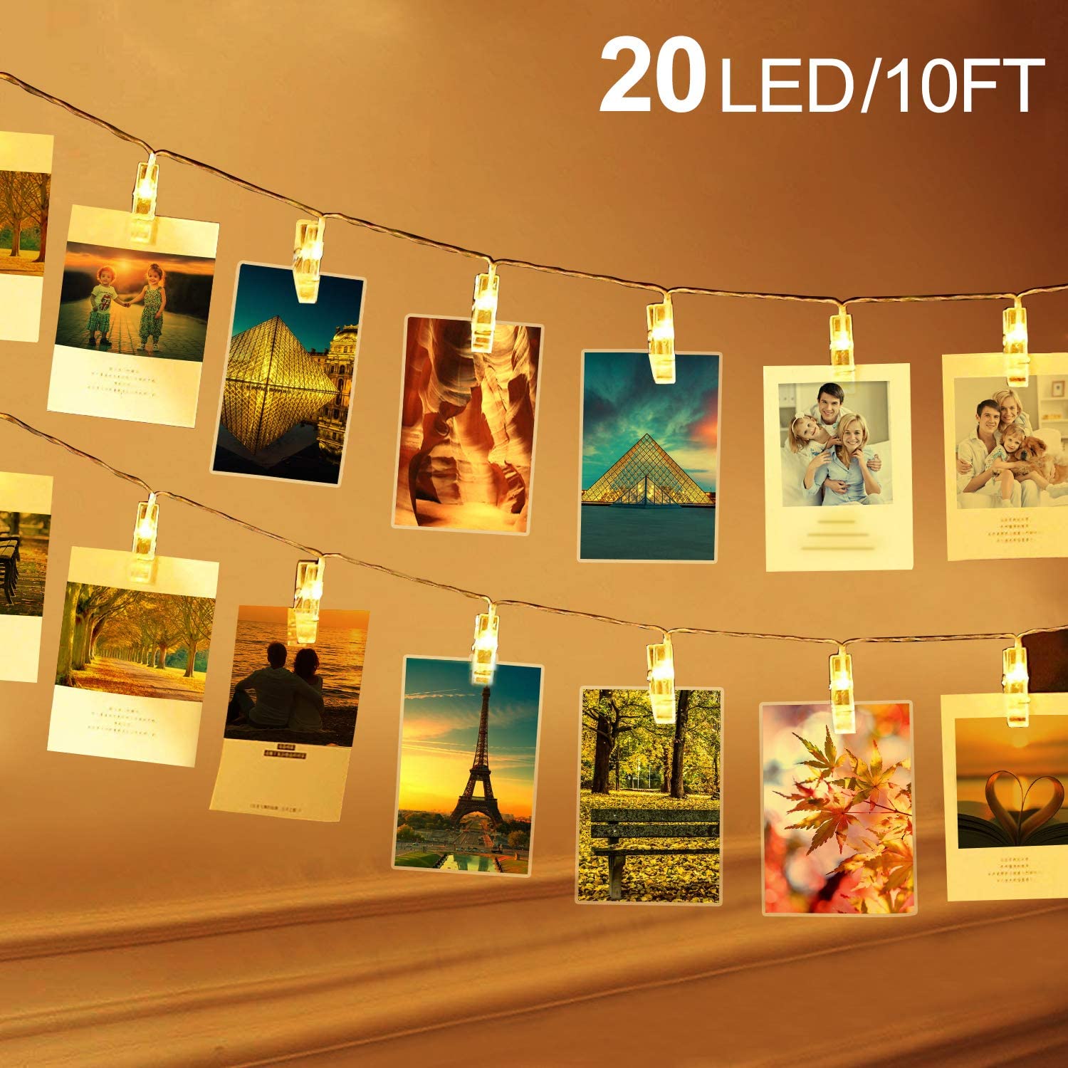 Light Clips For Photos - 16 LED | Fairy Lights With Photo Clips
