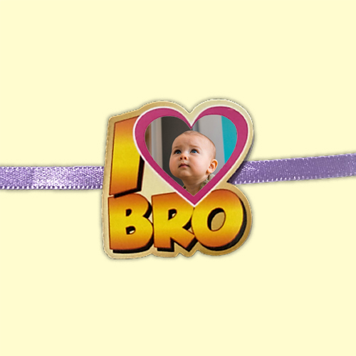 I Love My Bro Custom Photo Rakhi | Personalized Photo Rakhi Online