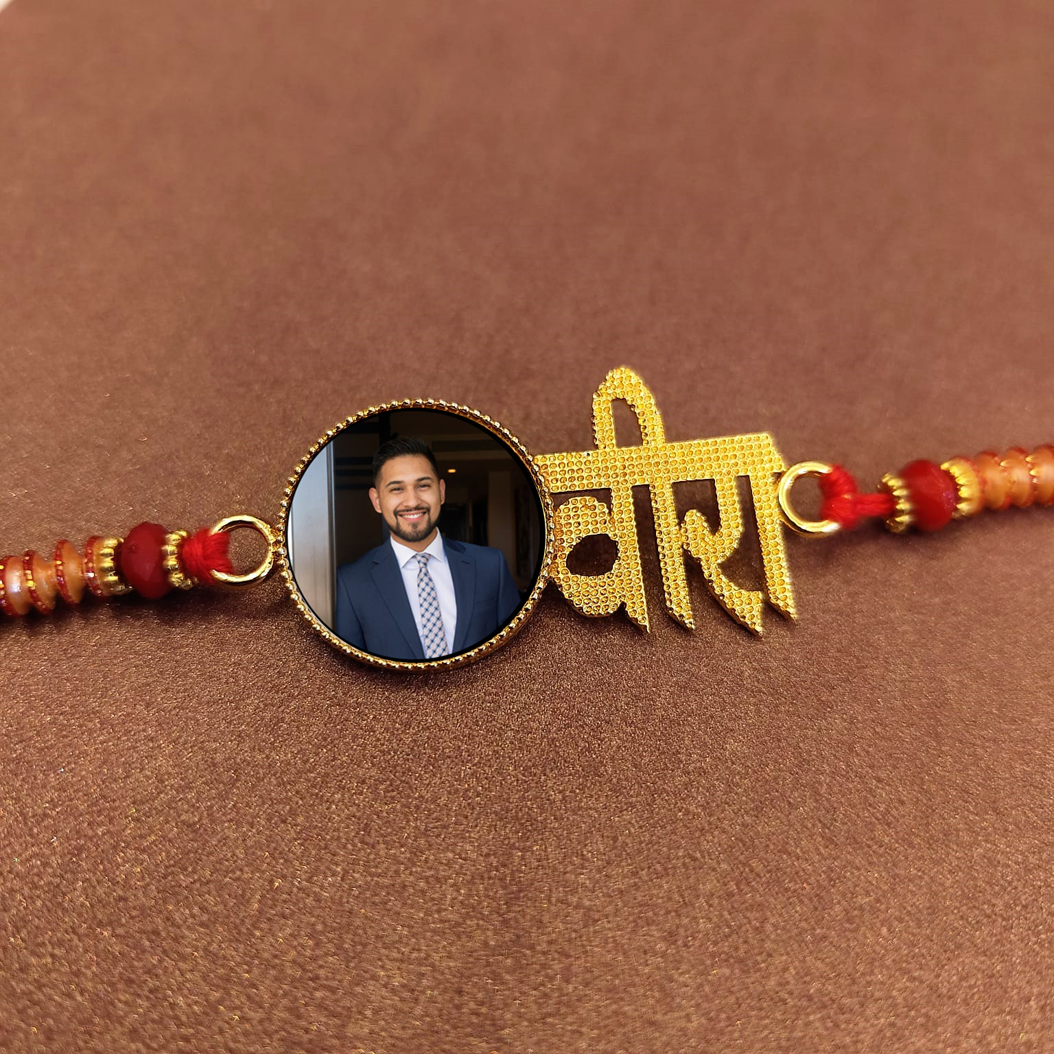 Veera Design Custom Photo Rakhi | Order Custom Rakhi For Brother